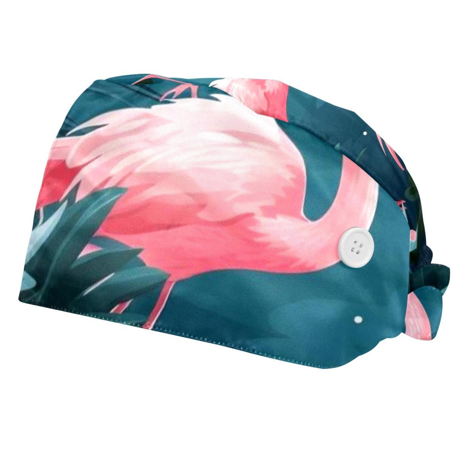 Flamingo Rainforest Adjustable Women Working Caps with Buttons One Size ...