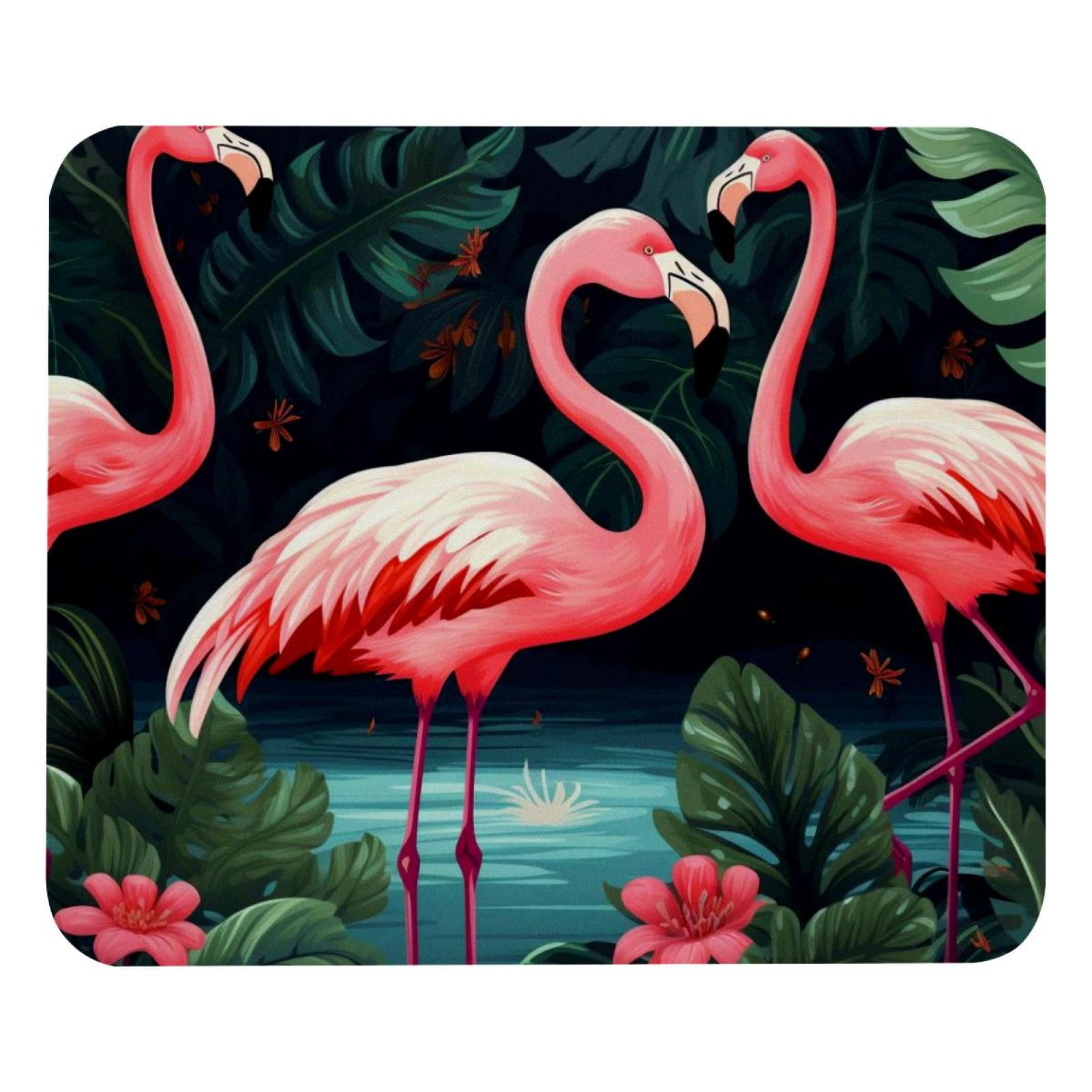 Flamingo Rainforest Mouse Pad, Personality Design Rubber Base for ...
