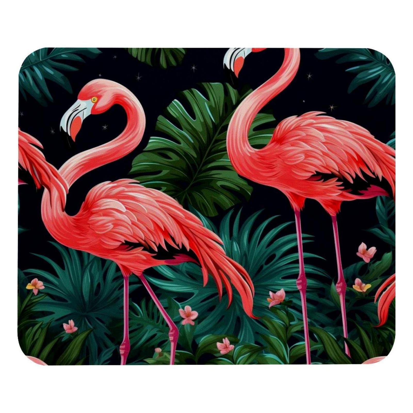 Flamingo Rainforest Mouse Pad, Personality Design Rubber Base for Office Decor for Laptop ...