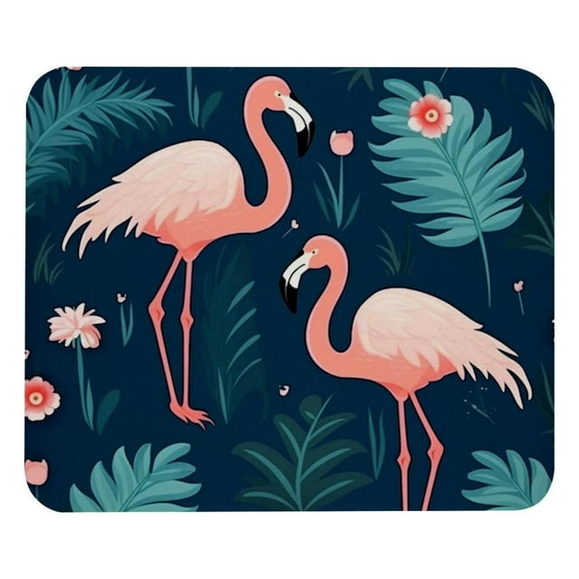 Flamingo Rainforest Mouse Pad, Rubber Base Computer Mouse Pads for ...