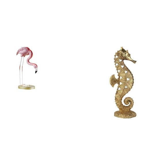 Flamingo Resin Statue Sculpture Gold Art Hand Painted Resin Figurine ...