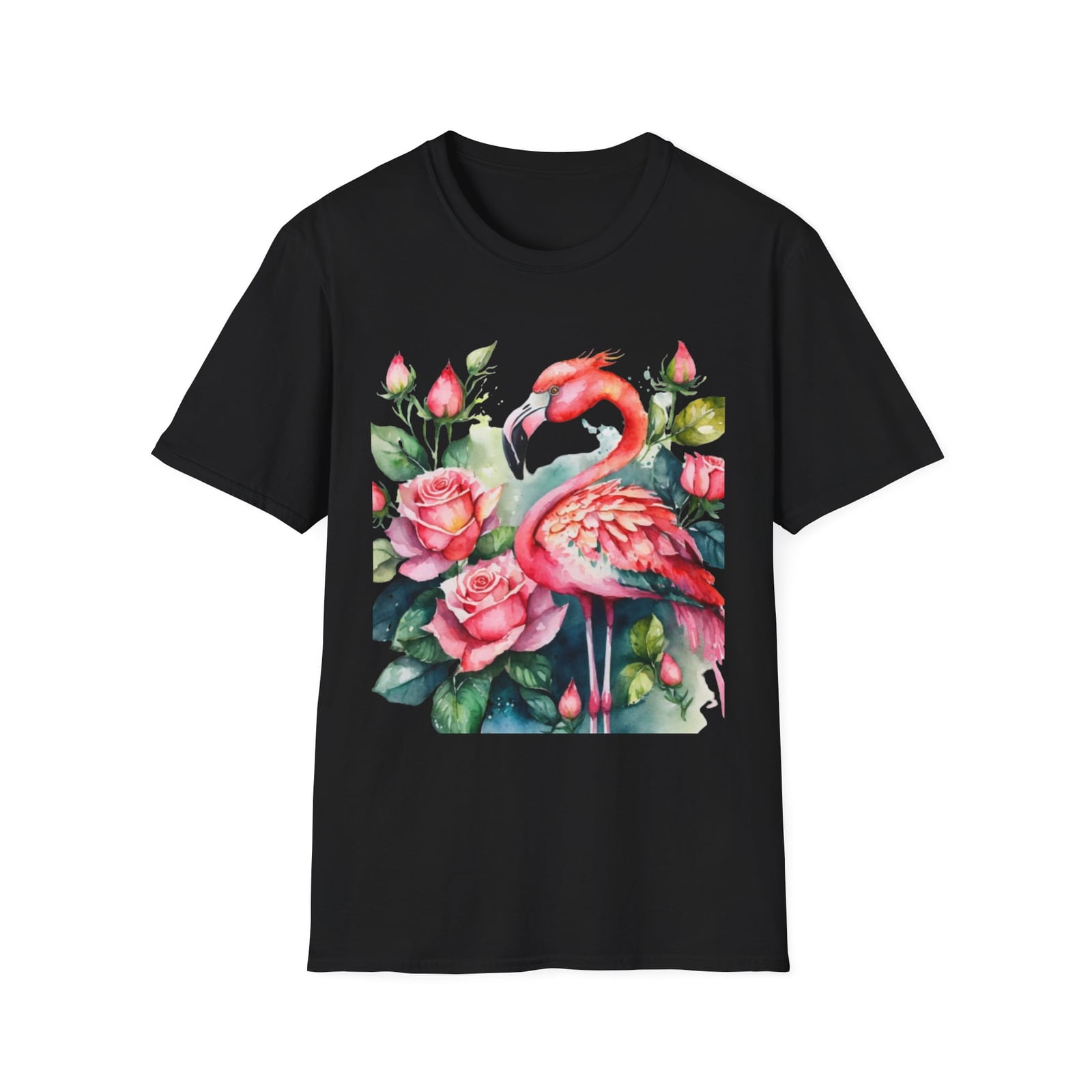 Flamingo & Rose T-Shirt, Tropical Summer Tee, Gift for Her, Floral ...