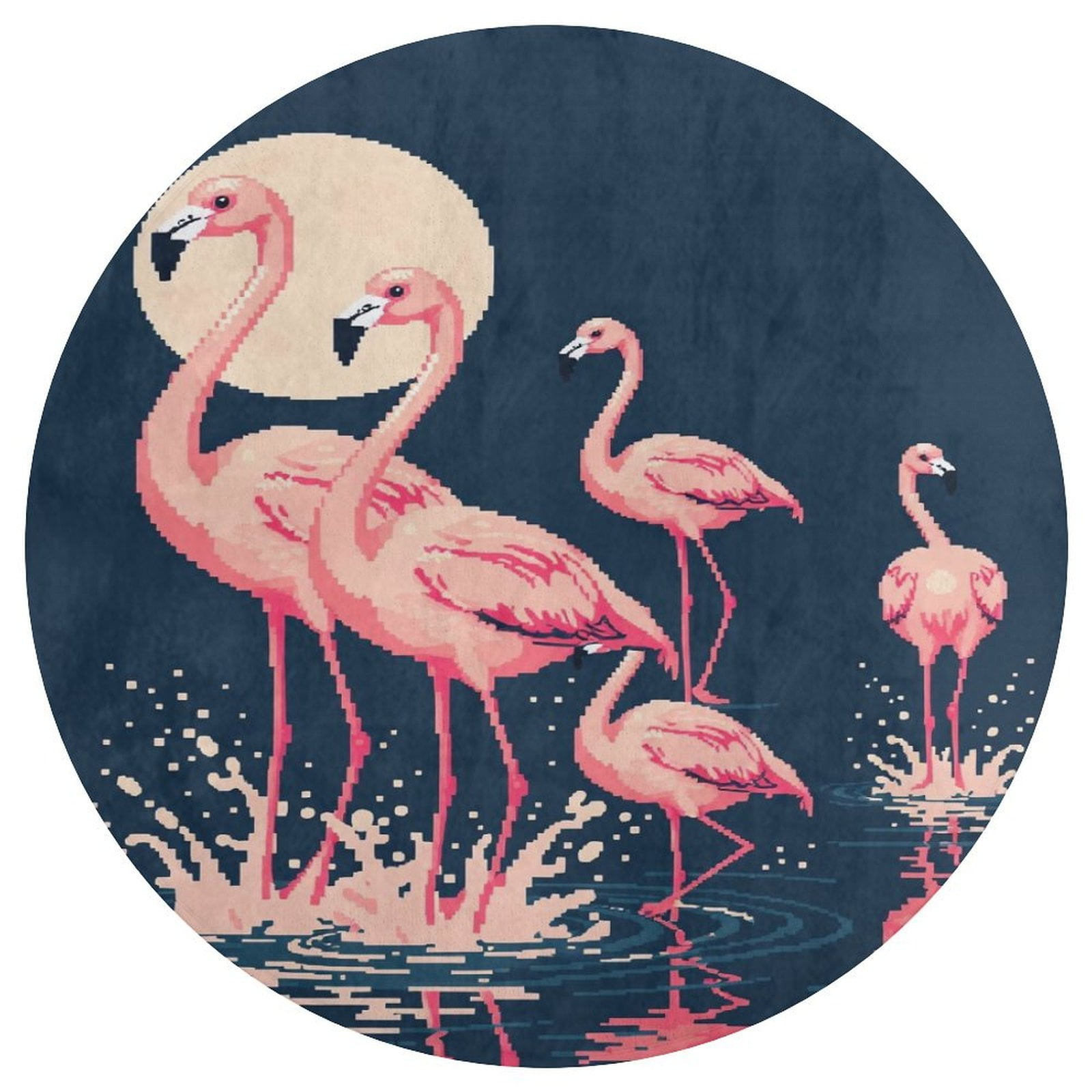 Flamingo Round Area Rug Floor Carpets Washable Indoor Floor Area Mat ...