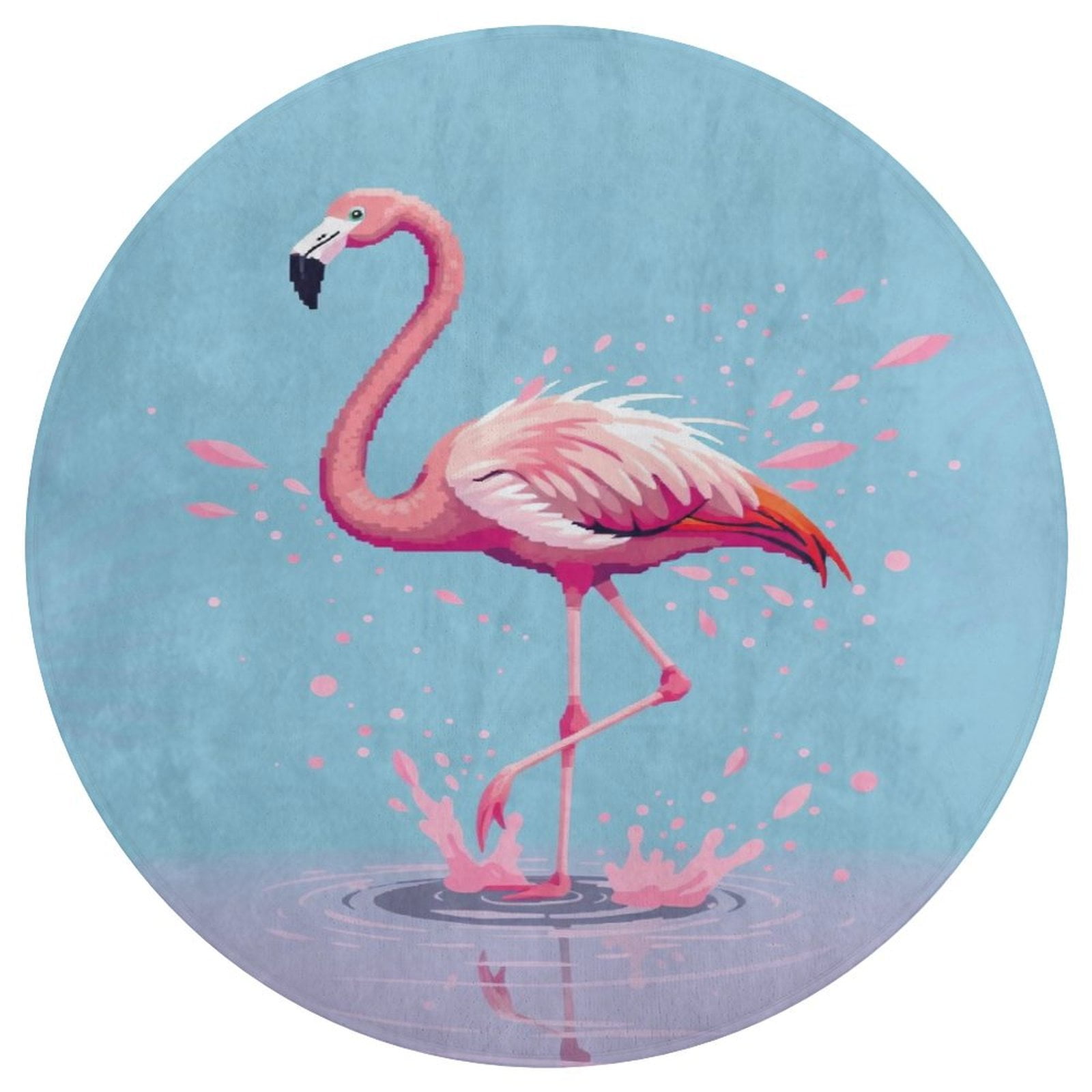 Flamingo Round Area Rug Soft Sofa Nursery Carpet Floor Mat Non Slip ...