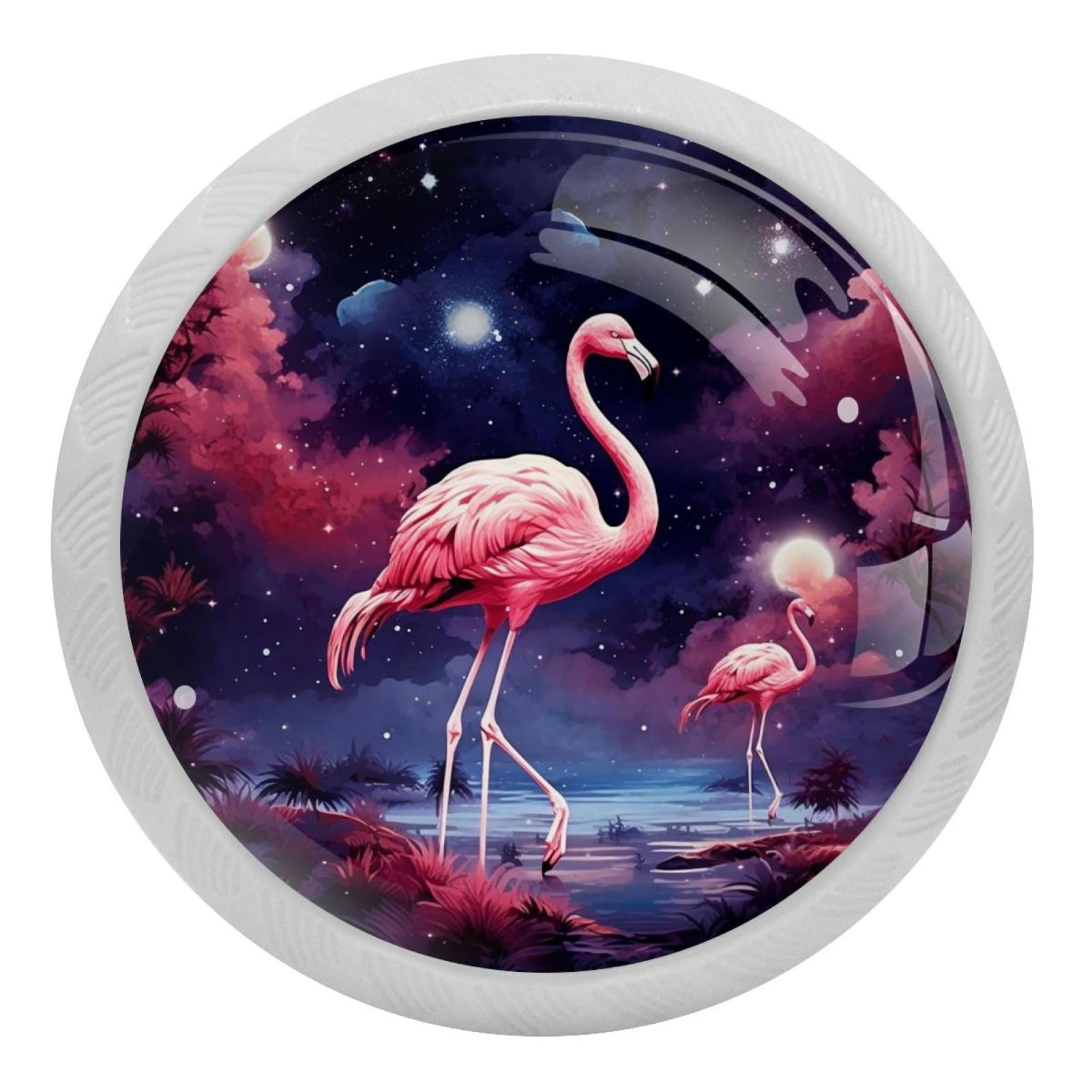 Flamingo Round Glow-in-the-Dark Cabinet Knobs: Fluorescent Drawer Pulls ...