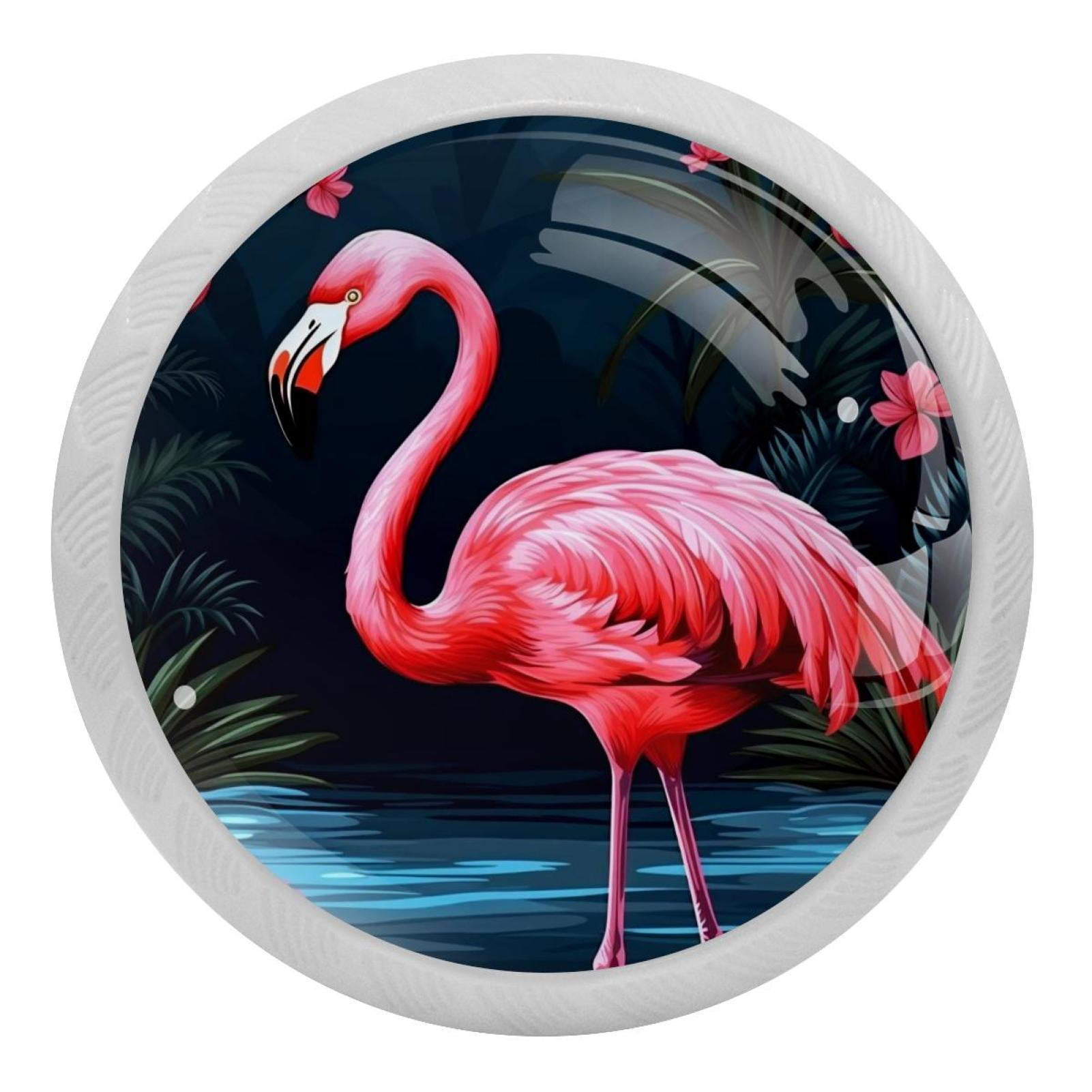 Flamingo Round Glow-in-the-Dark Door Knobs 4-Pack with Screws ...