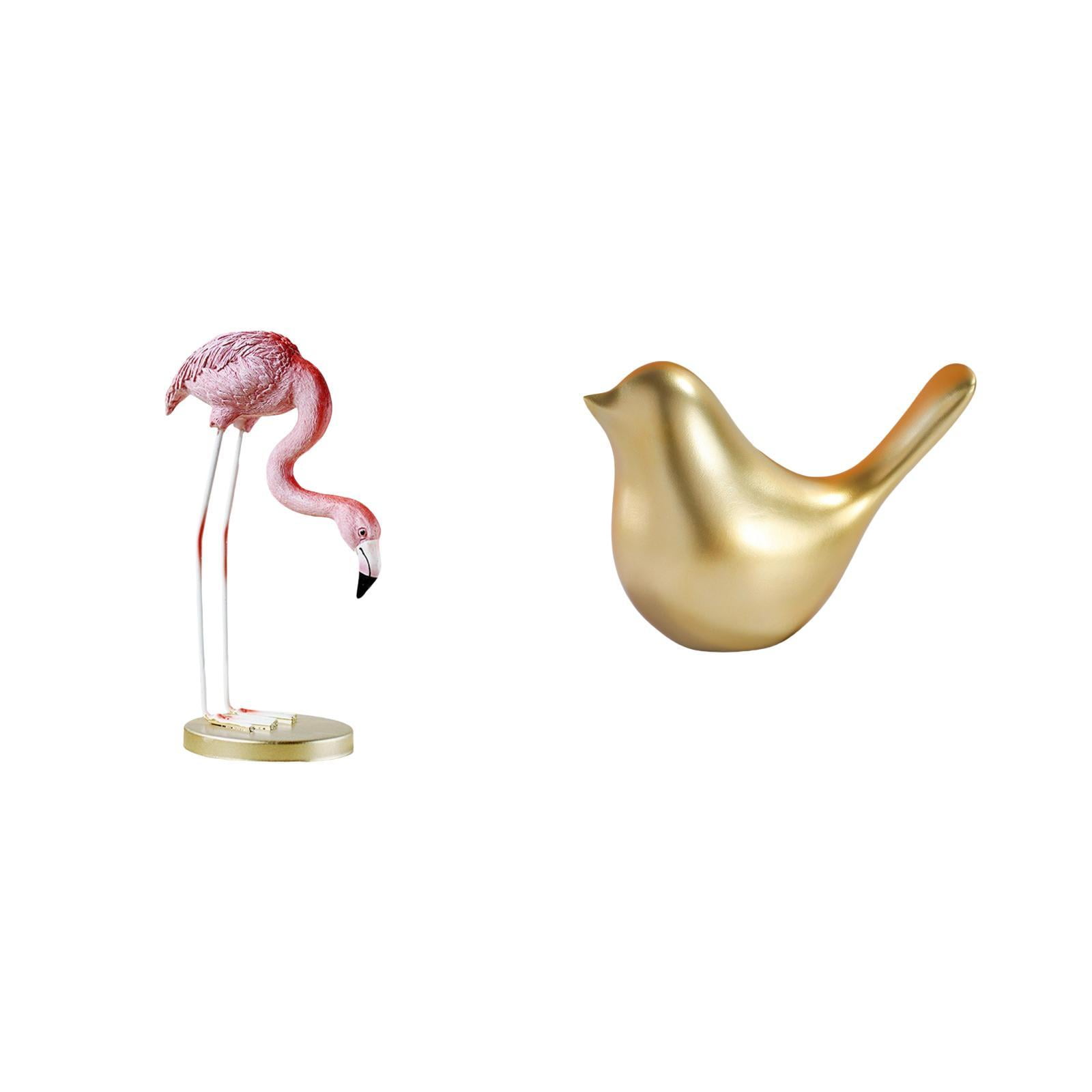 Flamingo Sculpture Resin Statue Bird Figurine Embossed Feather Pattern ...
