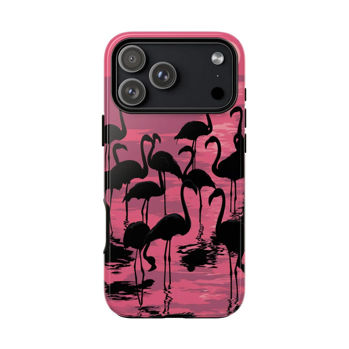 Flamingo Silhouette Pink Evening Tropical Scenic Art Phone Case for ...