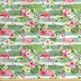 Ambesonne Flamingo Fabric by the Yard Upholstery, Exotic Hawaiian Leaf ...
