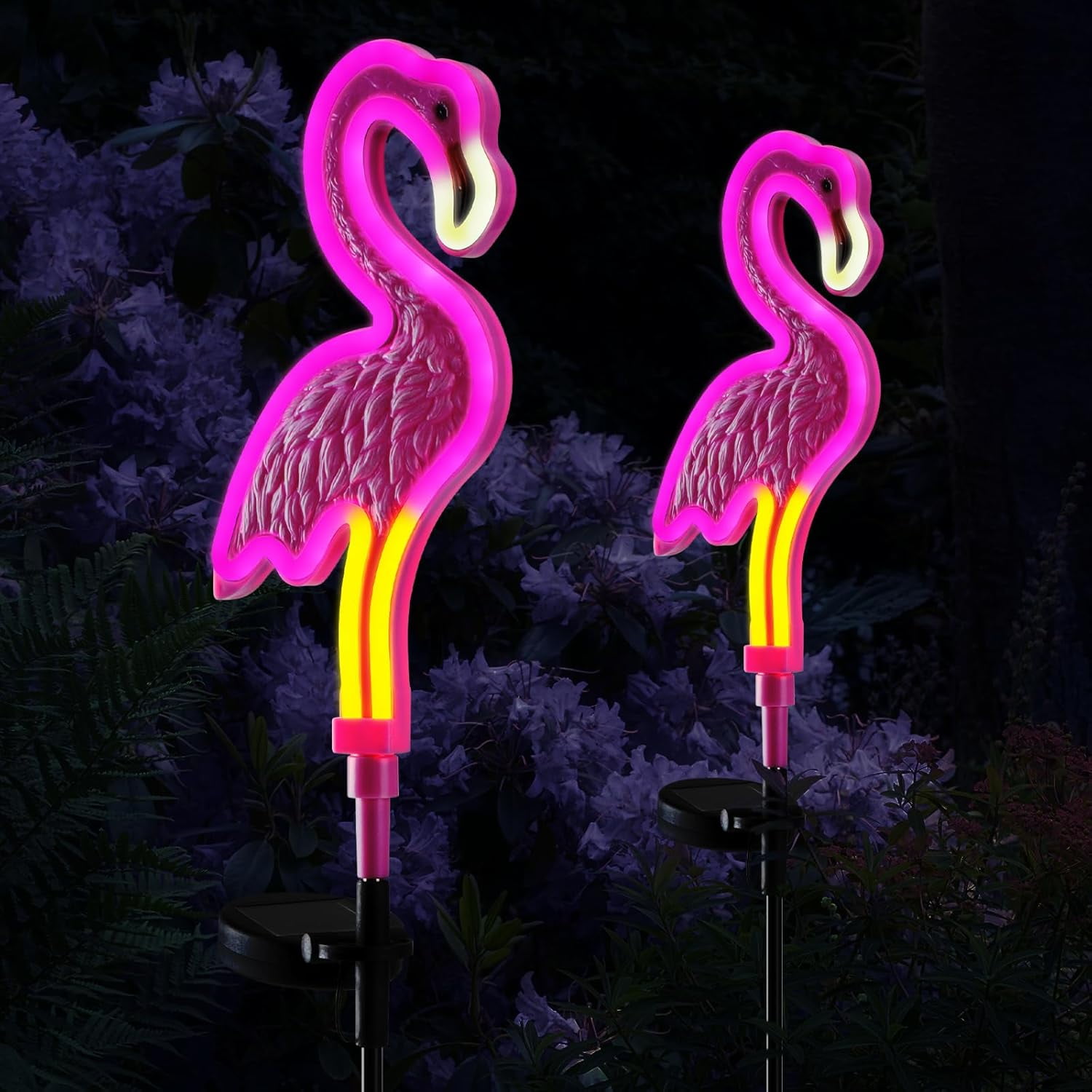 Flamingo Solar Lights Outdoor Decor,Solar Pink Flamingos Outdoor for ...