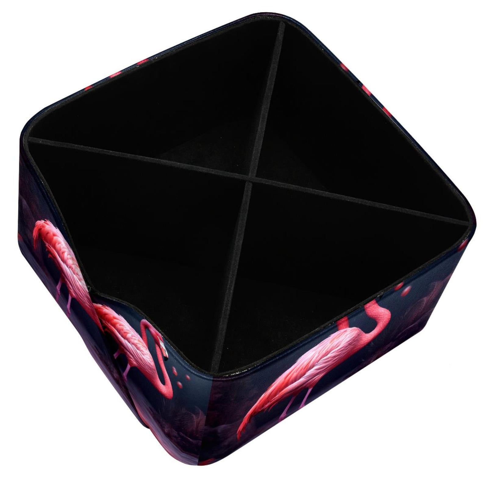 Flamingo Square Pencil Case with 4 Compartments, Removable Dividers ...