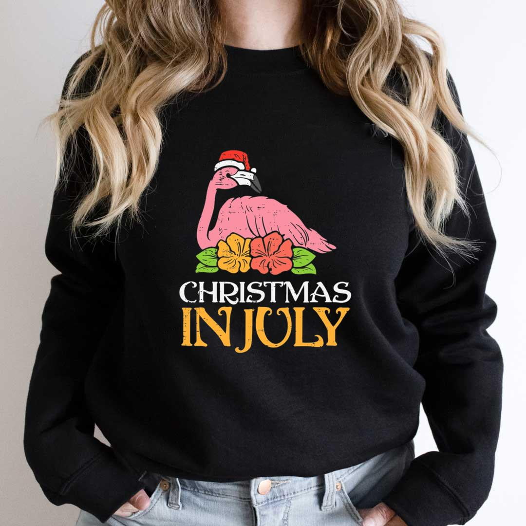 Flamingo St. Nick Funny Christmas In July Summer Xmas Holiday Graphic ...