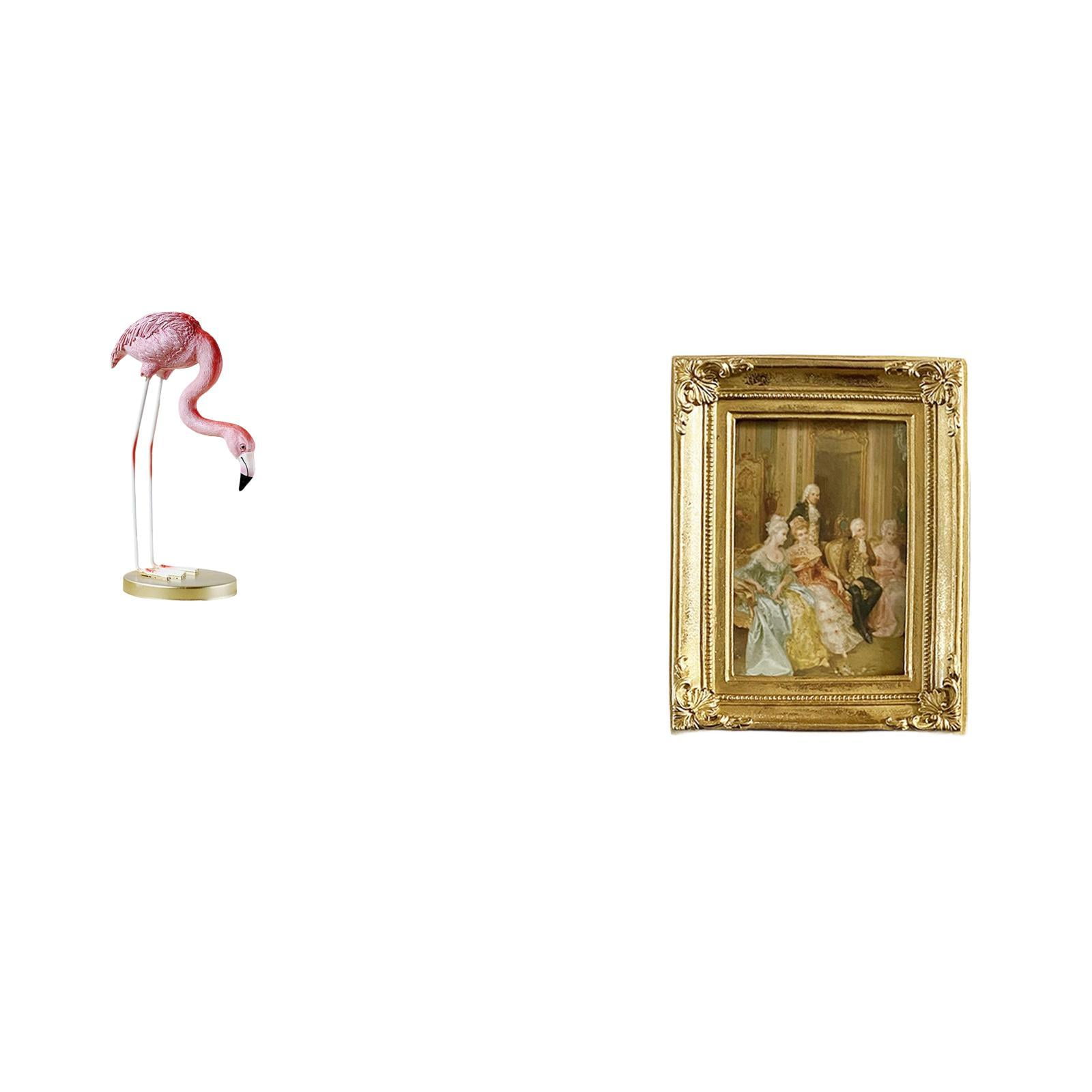Flamingo Statue Bird Sculpture Photo Frame Embossed Feather Pattern ...