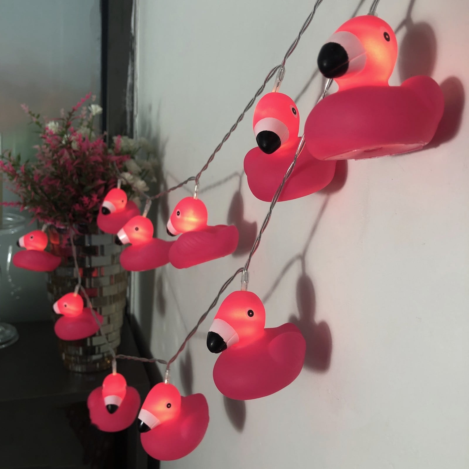 Flamingo String Lights,1.65M 10LEDs Battery Powered Painted Flamingo ...