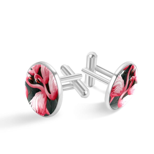 Flamingo Stylish Stainless Steel Cufflinks Set for Formal Attire and ...