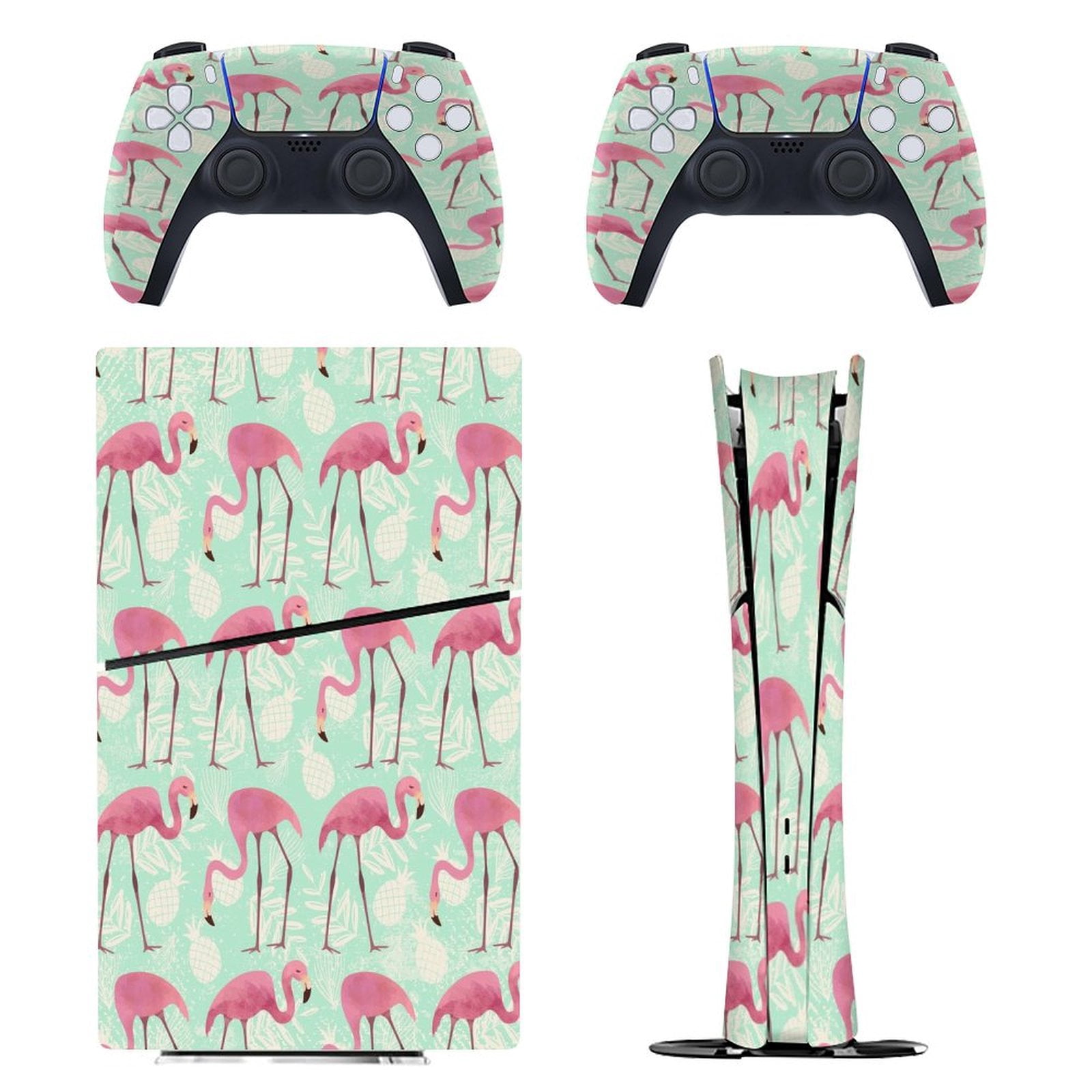 Flamingo Summer Pattern PS5/PS5 Slim Digital Disc Skin Sticker For Console And Controller Skins ...