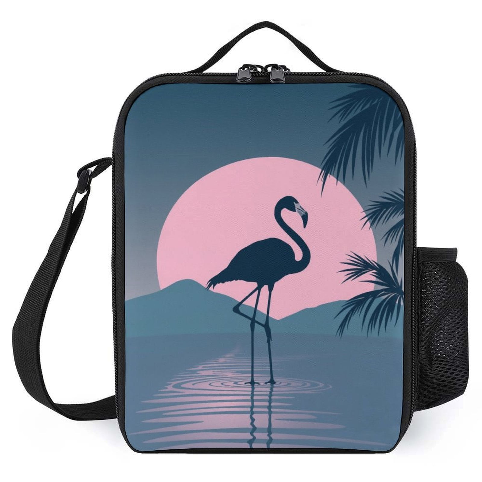 Flamingo Sunset Paradise Lunch Bag Cooler Warm Insulated Lunch Box ...