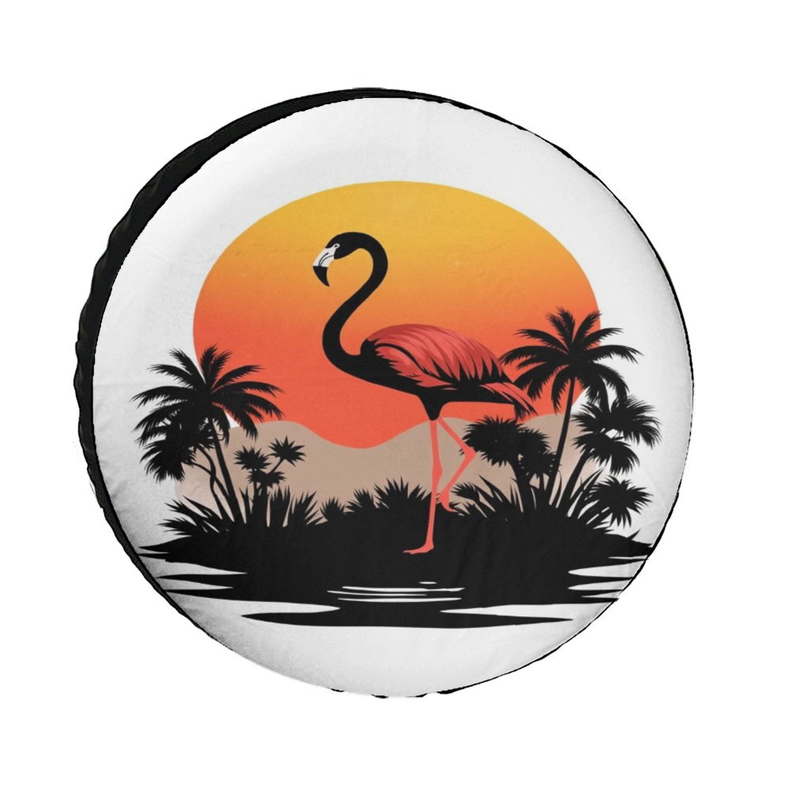 Flamingo Sunset Paradise Spare Tire Cover Weatherproof Wheel Camper Protectors Universal Fit For ...