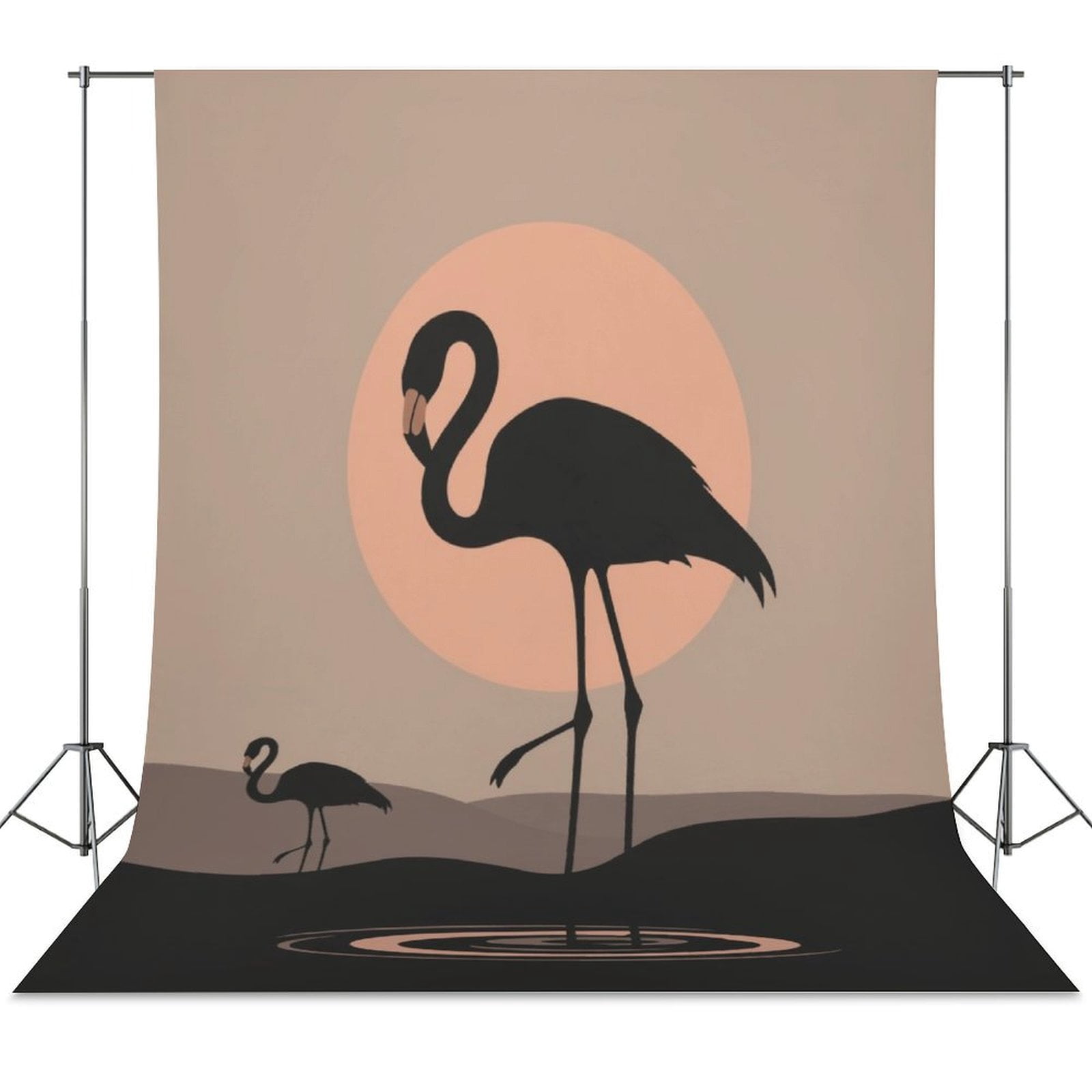Flamingo Sunset Silhouette Photography Backdrops Adult Photostudio ...