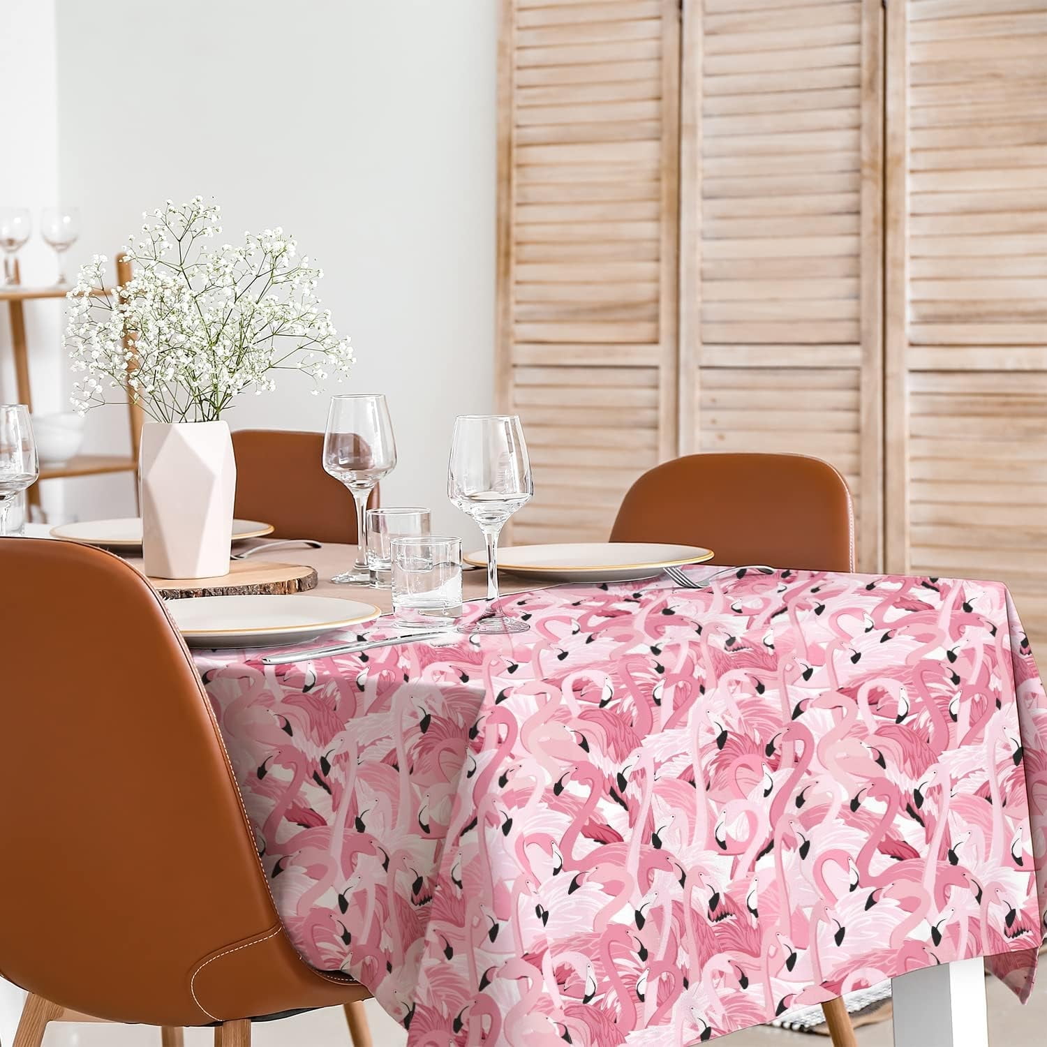 Flamingo Tablecloth, Pink Rectangle Tablecloth, Pink Print Table Cloth ...