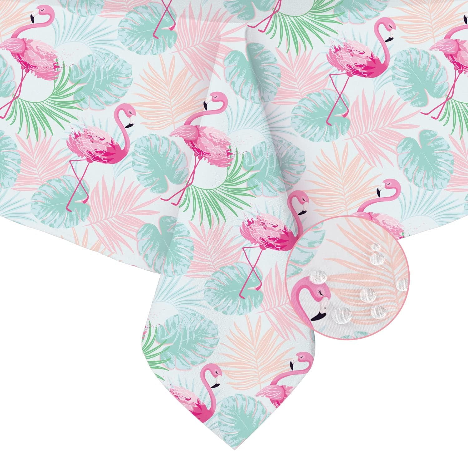 Flamingo Tablecloth, Pink Rectangle Tablecloth, Pink Flowers Print ...