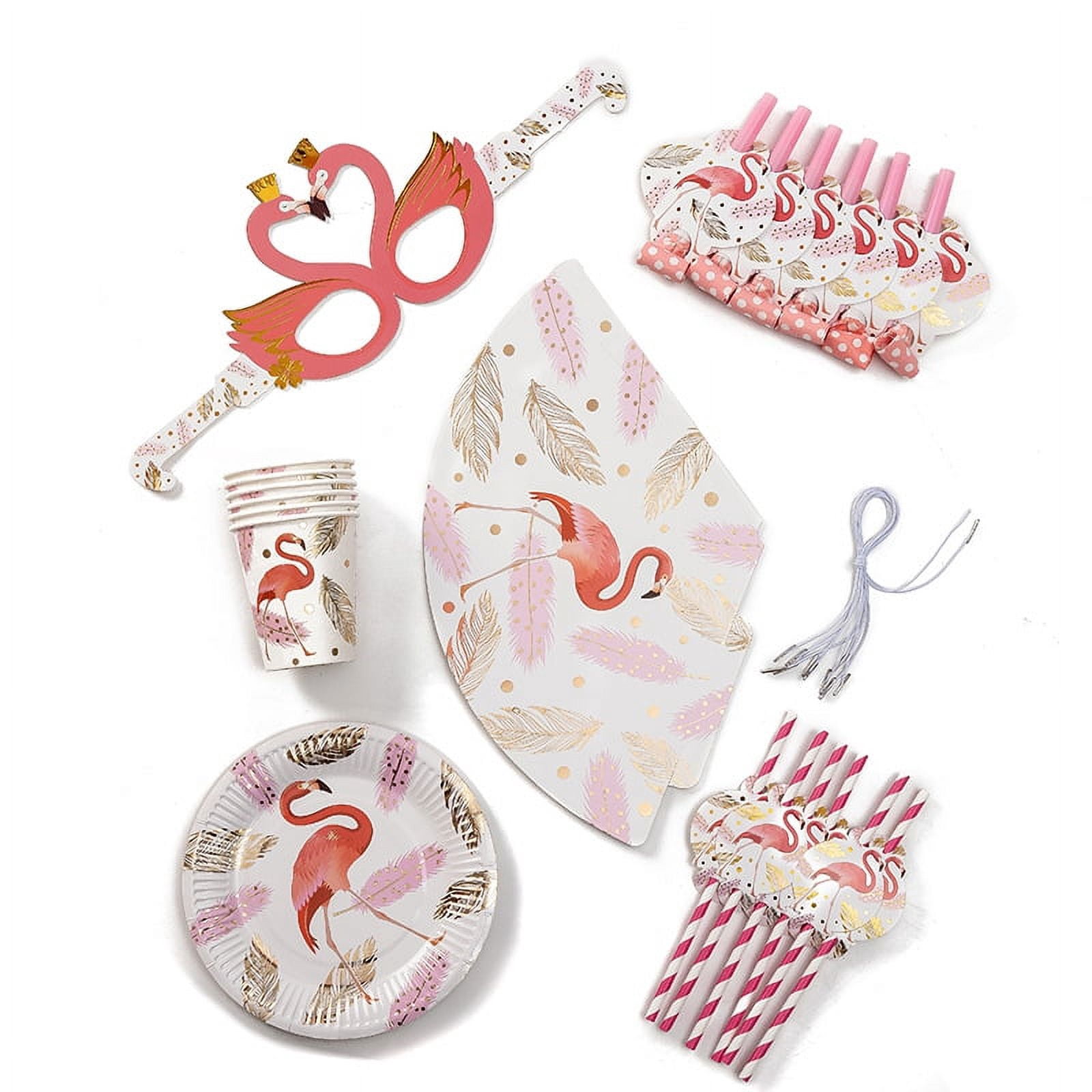 Flamingo Theme Children's Birthday Party Tableware Set Disposable Paper ...