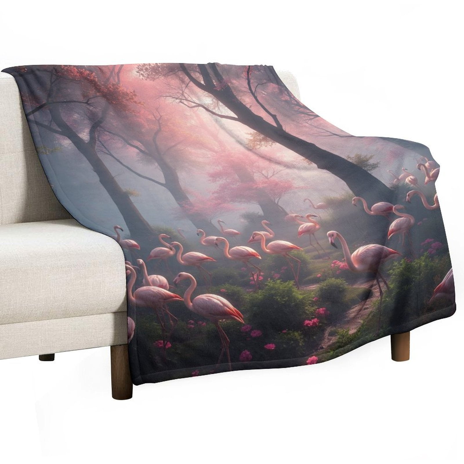 Flamingo Throw Blanket Soft Plush Blanket Bedroom Bedspread Home Decor ...