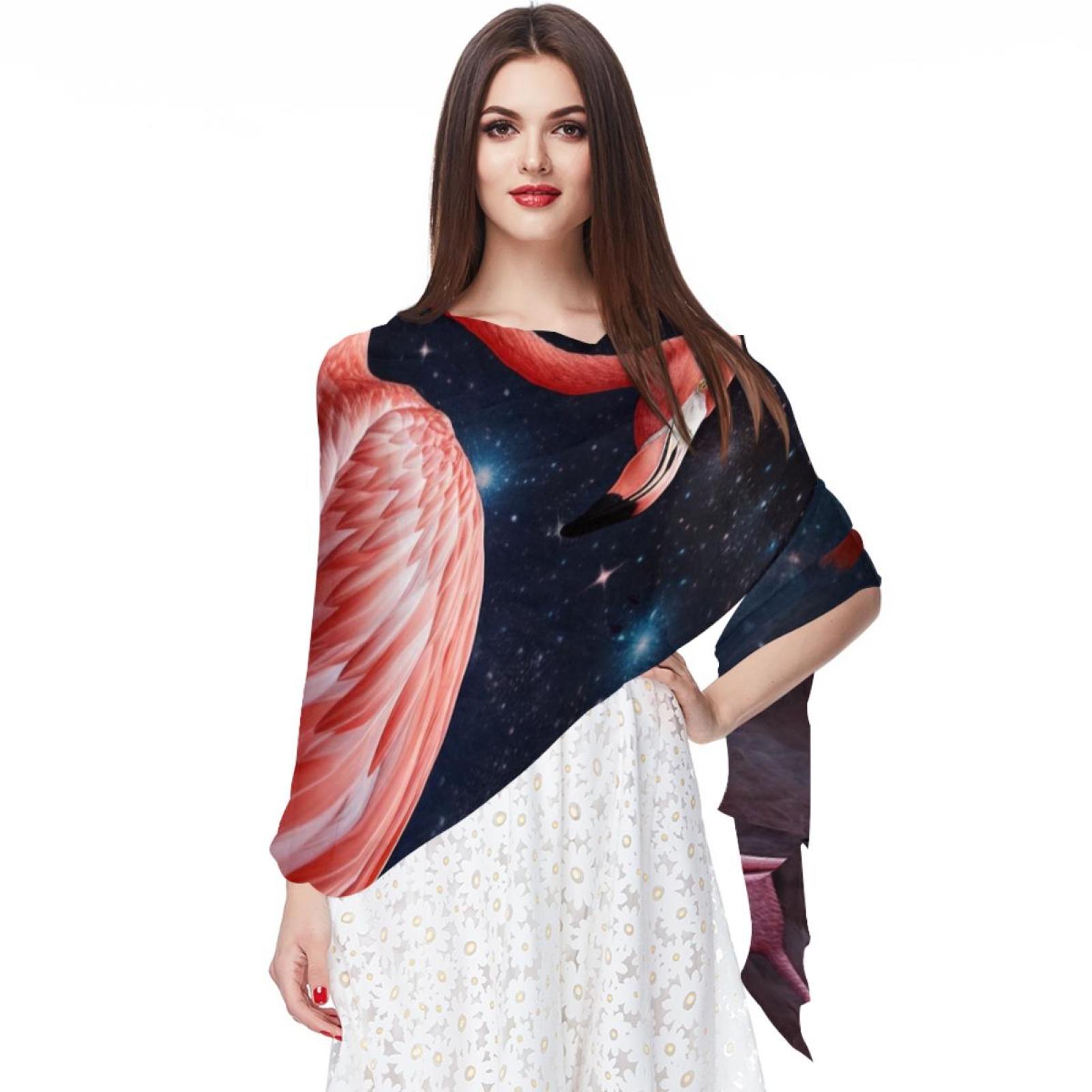 Flamingo Translucent Light and Breathable Chiffon Silk Scarf 70.86x28 ...