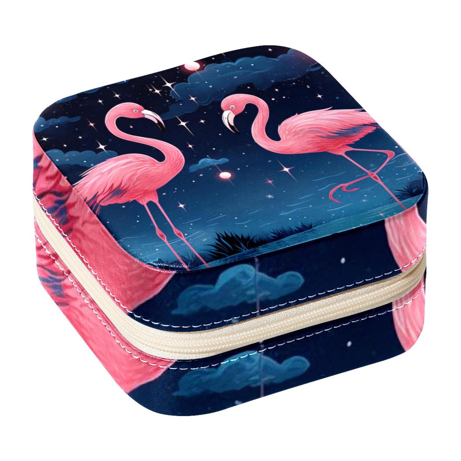 Flamingo Travel Portable Square Organizer Box: Earring Organizer ...