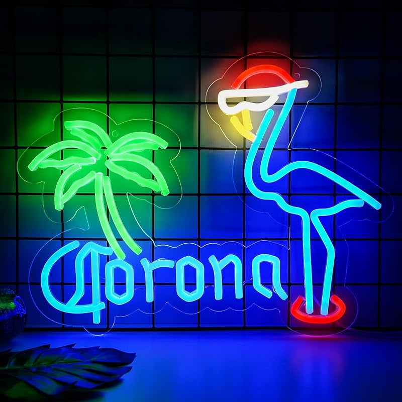Flamingo Tree Beer Sign for Wall Decor Neon Light Sign for Man Cave ...