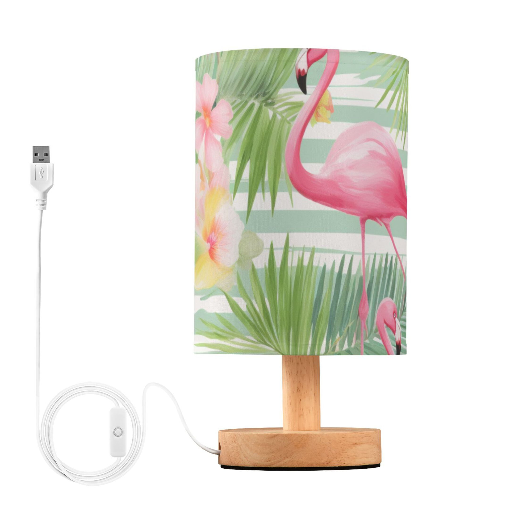 Flamingo Tropical Bedside Table Lamp LED Warm Lights with USB Charging ...