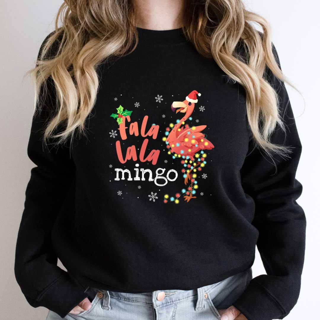 Flamingo Tropical Fa La La Mingo Funny Flamingo Christmas Tree Lights ...