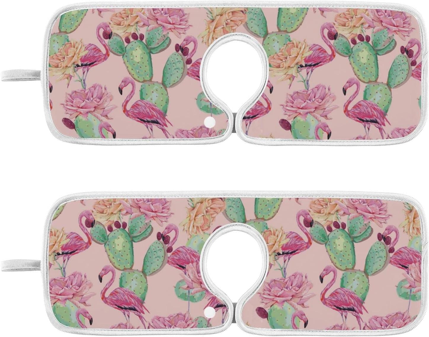 Flamingo Tropical Floral Sink Splash Guard for Faucet 2 Packs Faucet ...