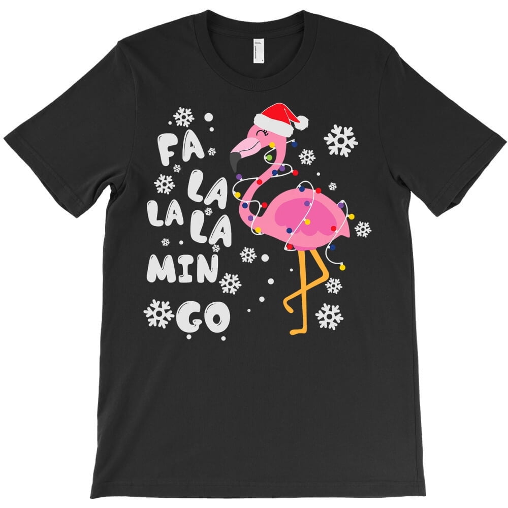 Flamingo Tropical Funny Christmas Cute Fa La La Mingo Flamingo Xmas ...