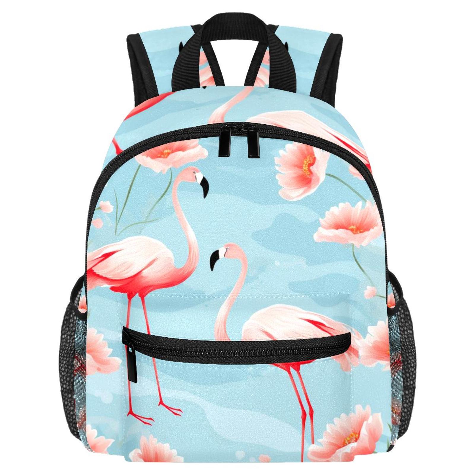Flamingo Tropical Rainforest Cute Book Bag with Adjustable Shoulder ...