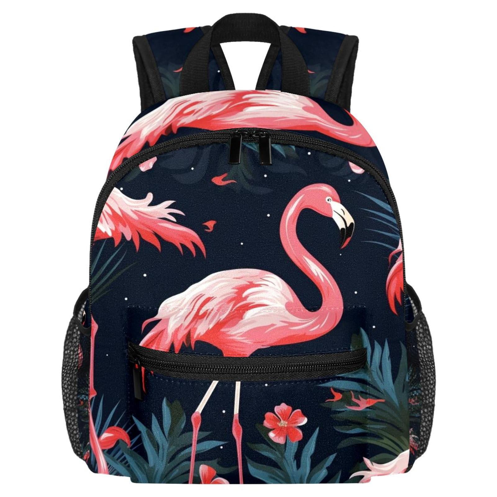 Flamingo Tropical Rainforest Cute Book Bag with Adjustable Shoulder ...