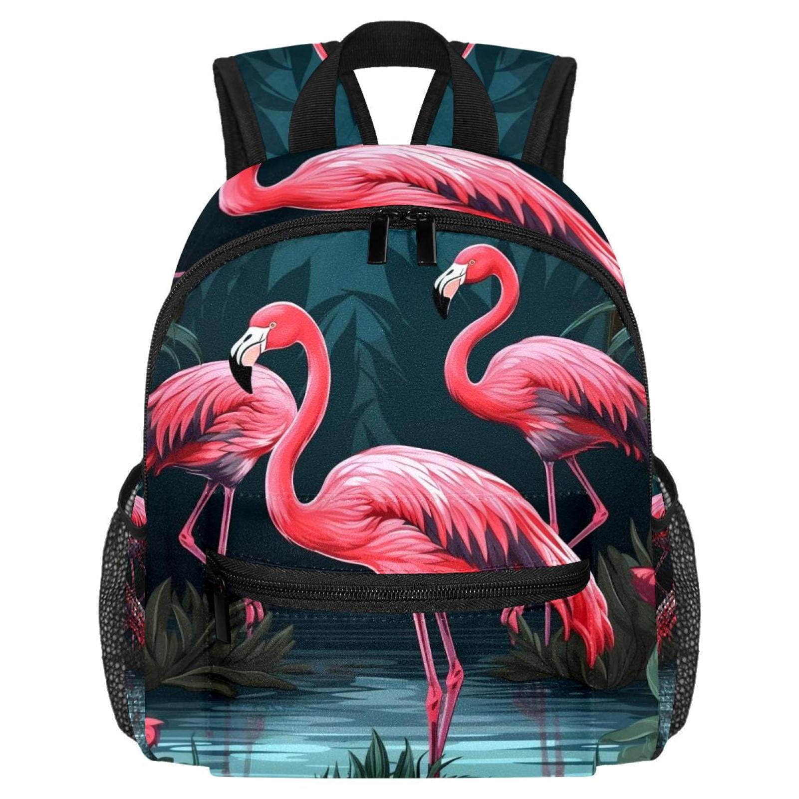 Flamingo Tropical Rainforest Cute Book Bag with Adjustable Shoulder ...