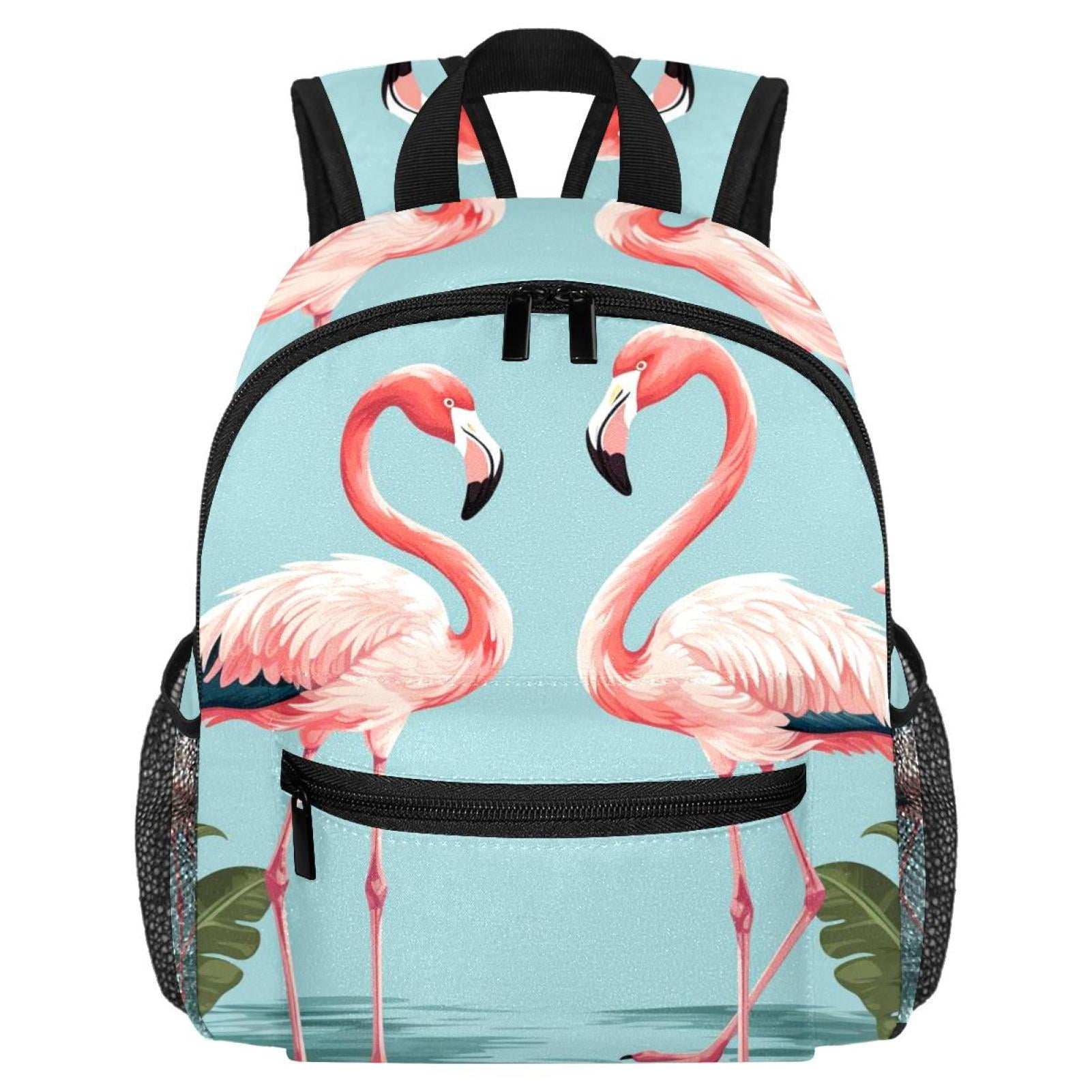 Flamingo Tropical Rainforest Cute Book Bag with Adjustable Shoulder ...