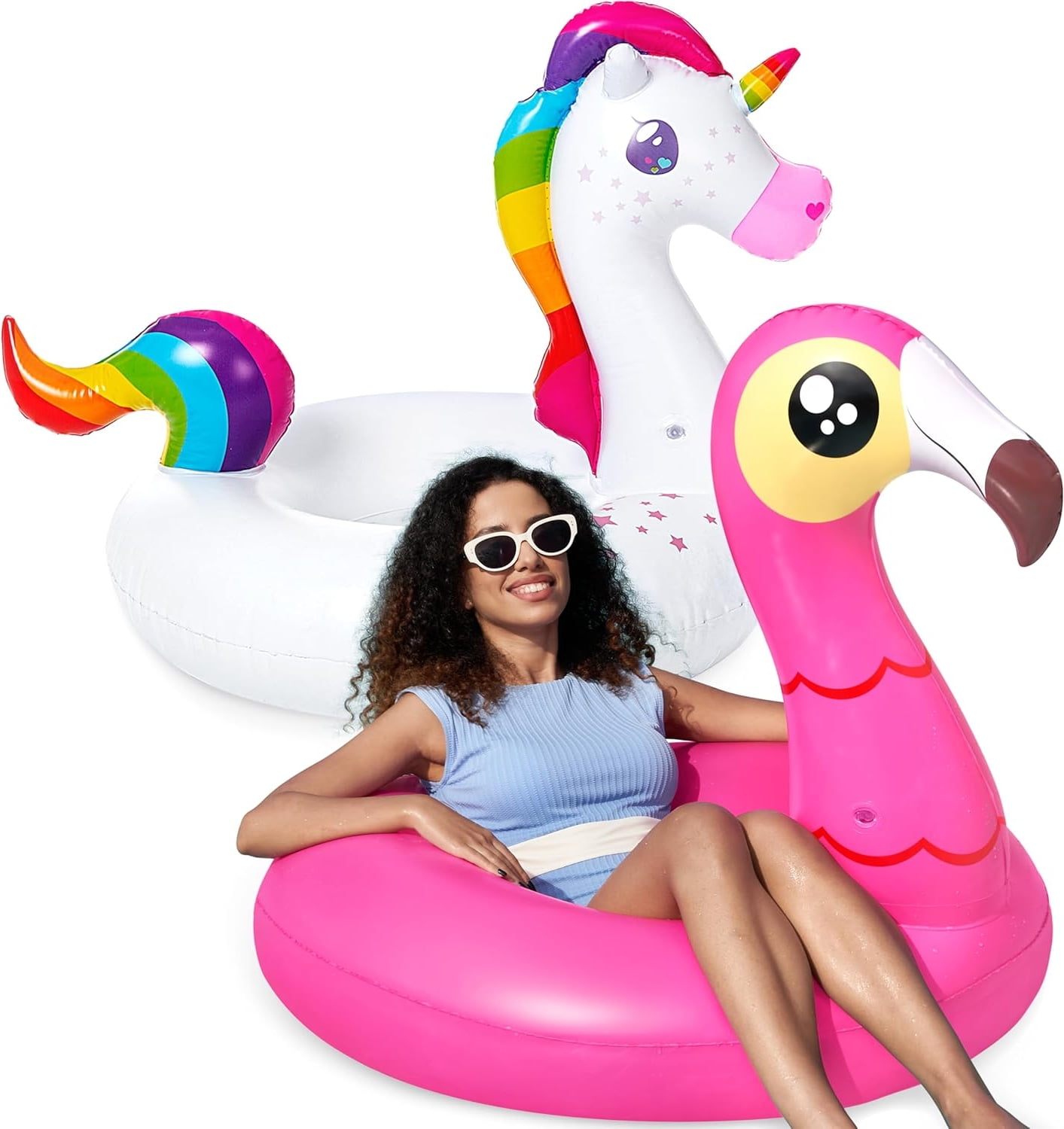 Flamingo Unicorn Pool Float - Fun Floaties Inflatable Swimming Pool ...
