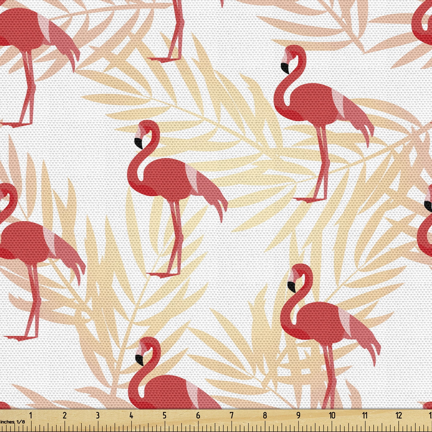 Ambesonne Flamingo Fabric by the Yard Upholstery, Exotic Birds on ...