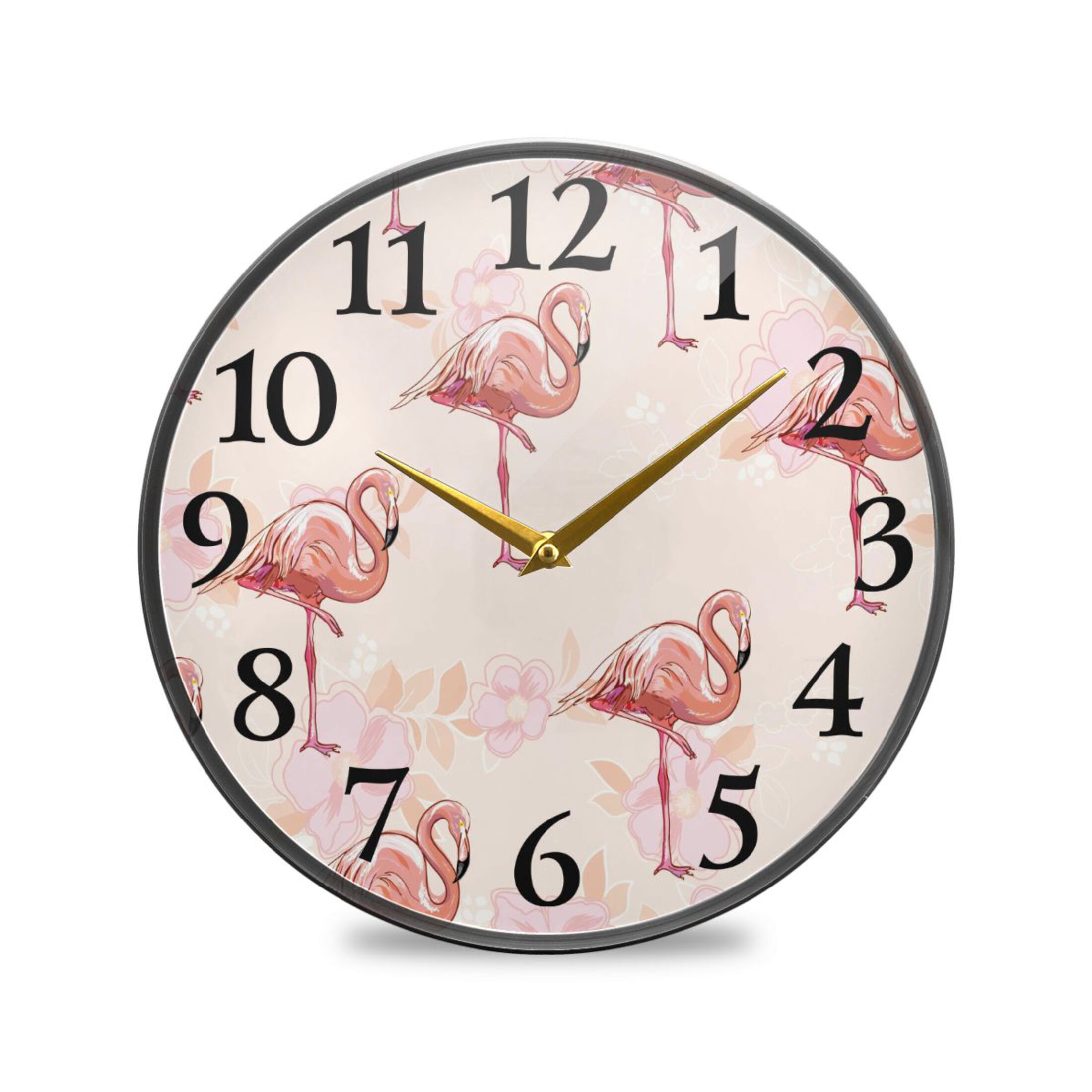 Flamingo Wall Clocks Battery Operated 11.9 Inch Round Clock Acrylic ...