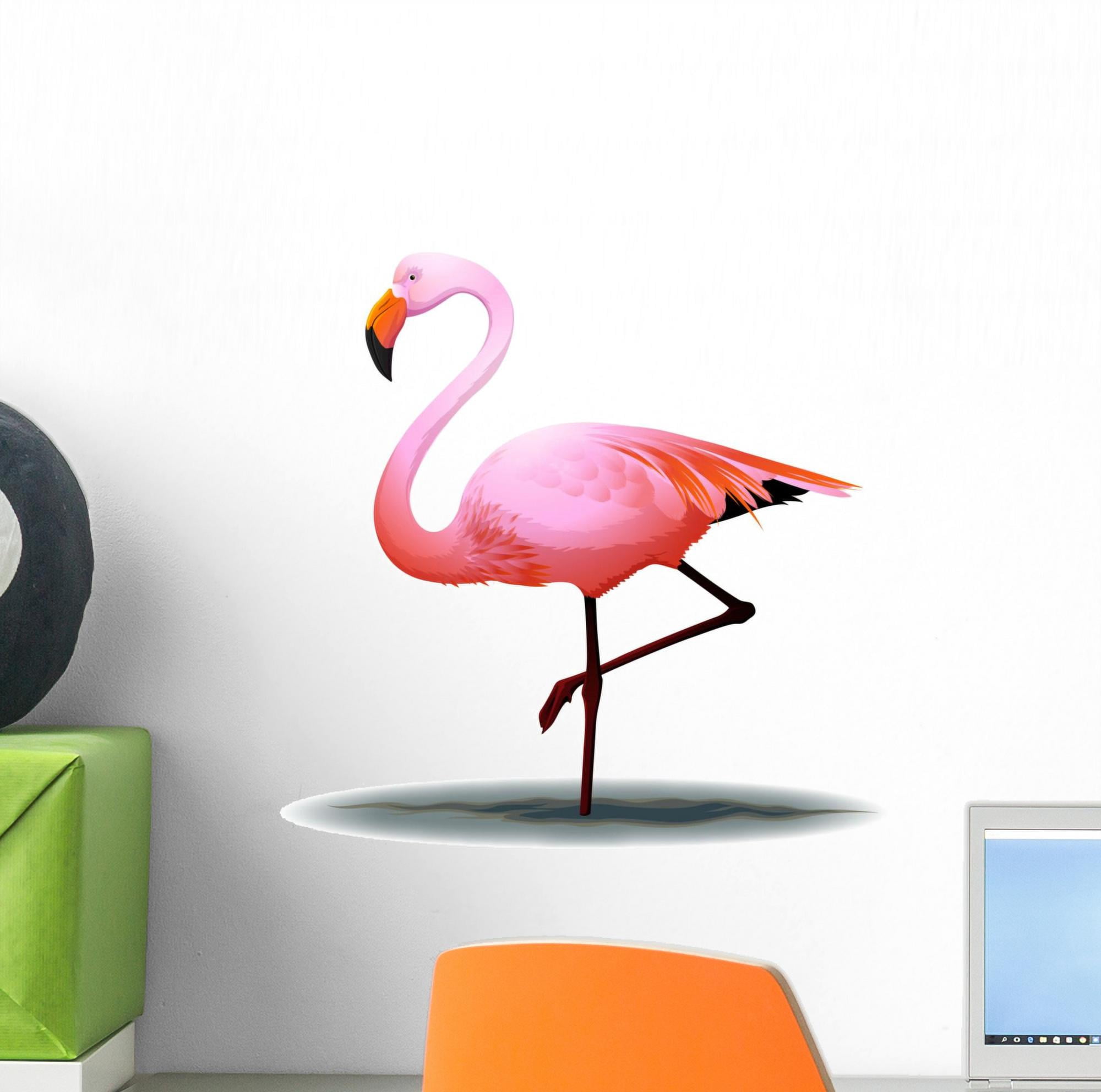 Flamingo Wall Decal Sticker by Wallmonkeys Peel and Stick Graphic (12 ...