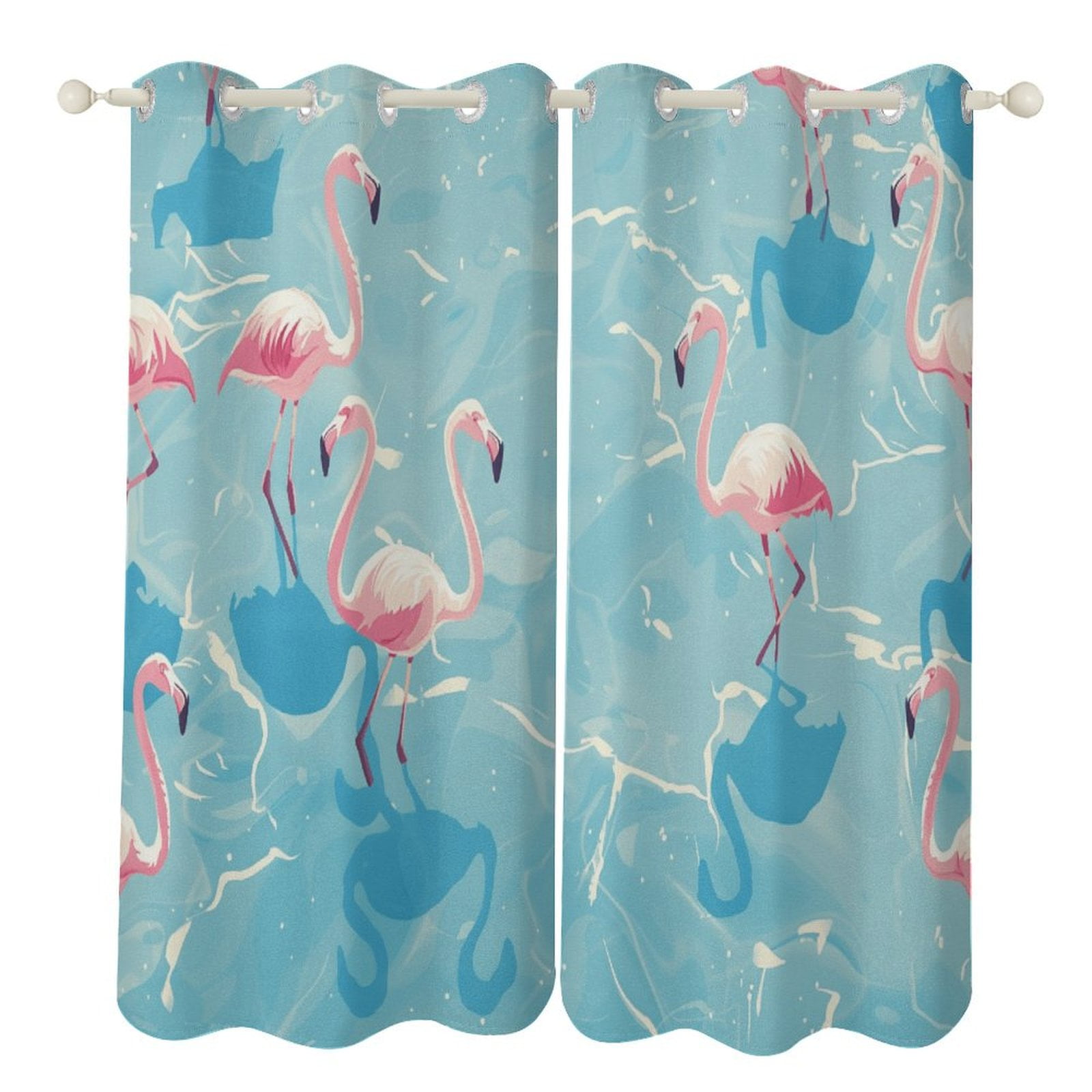 Flamingo Window Curtain Panels Grommet Blackout Curtains Blackout ...