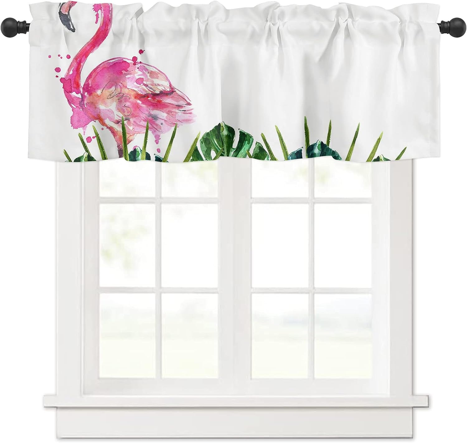 Flamingo Window Curtain Valance for Kitchen Windows/Bathroom/Living ...