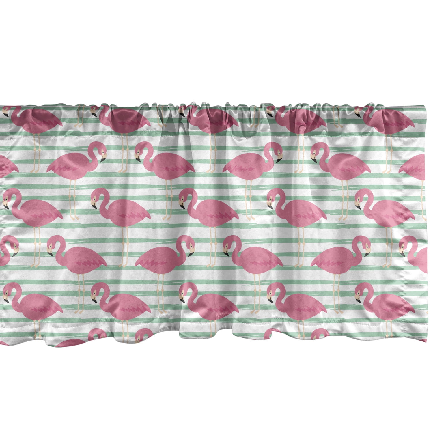 Flamingo Window Valance Pack of 2, Exotic Tropic Summery Birds on ...
