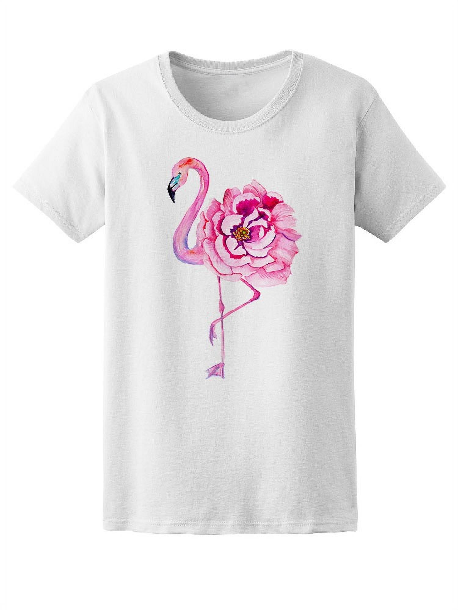 Flamingo With Flower Body T-Shirt Women -Image by Shutterstock, Female ...