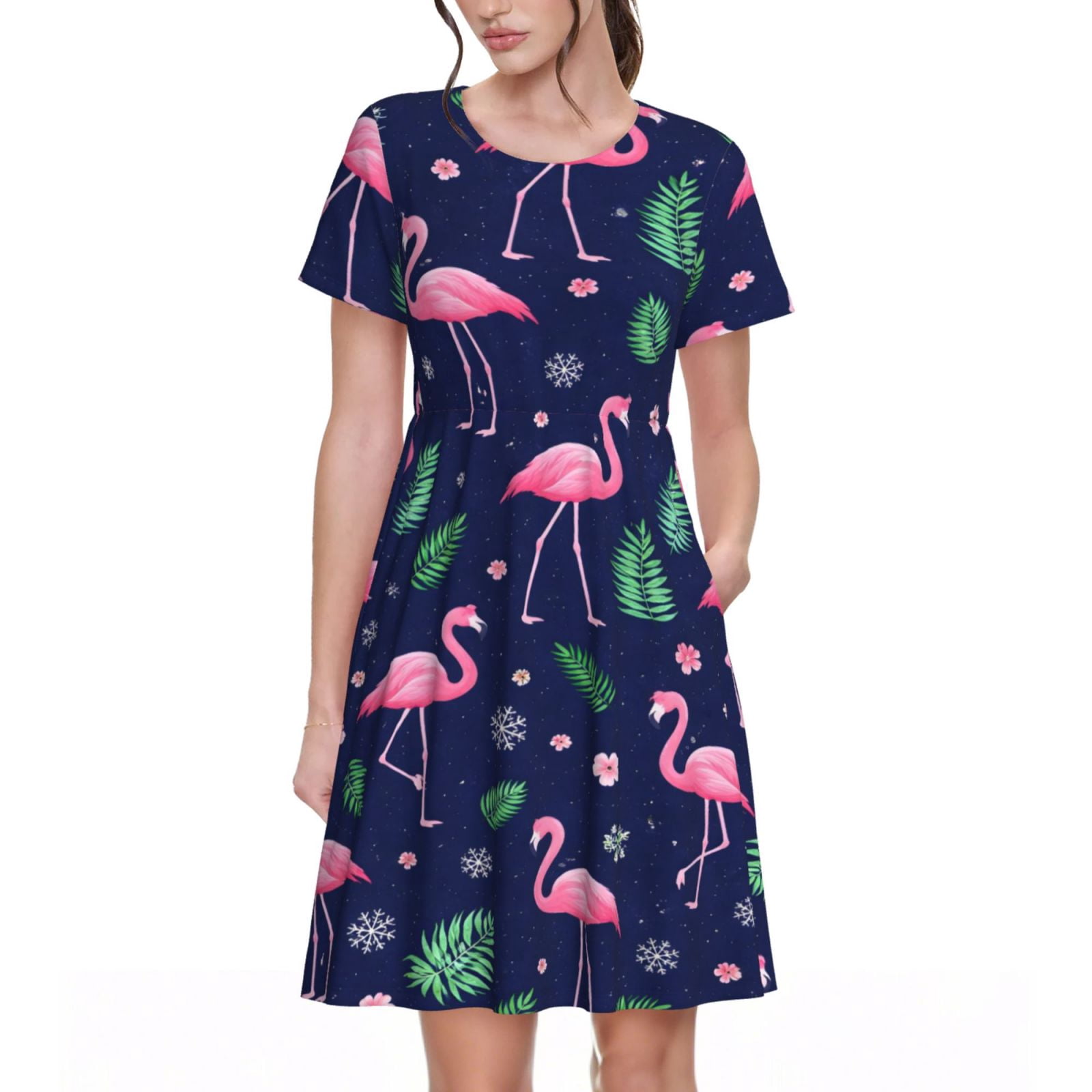 Flamingo Women's Dresses Short Sleeve Nightdresses for Summer - Walmart.com