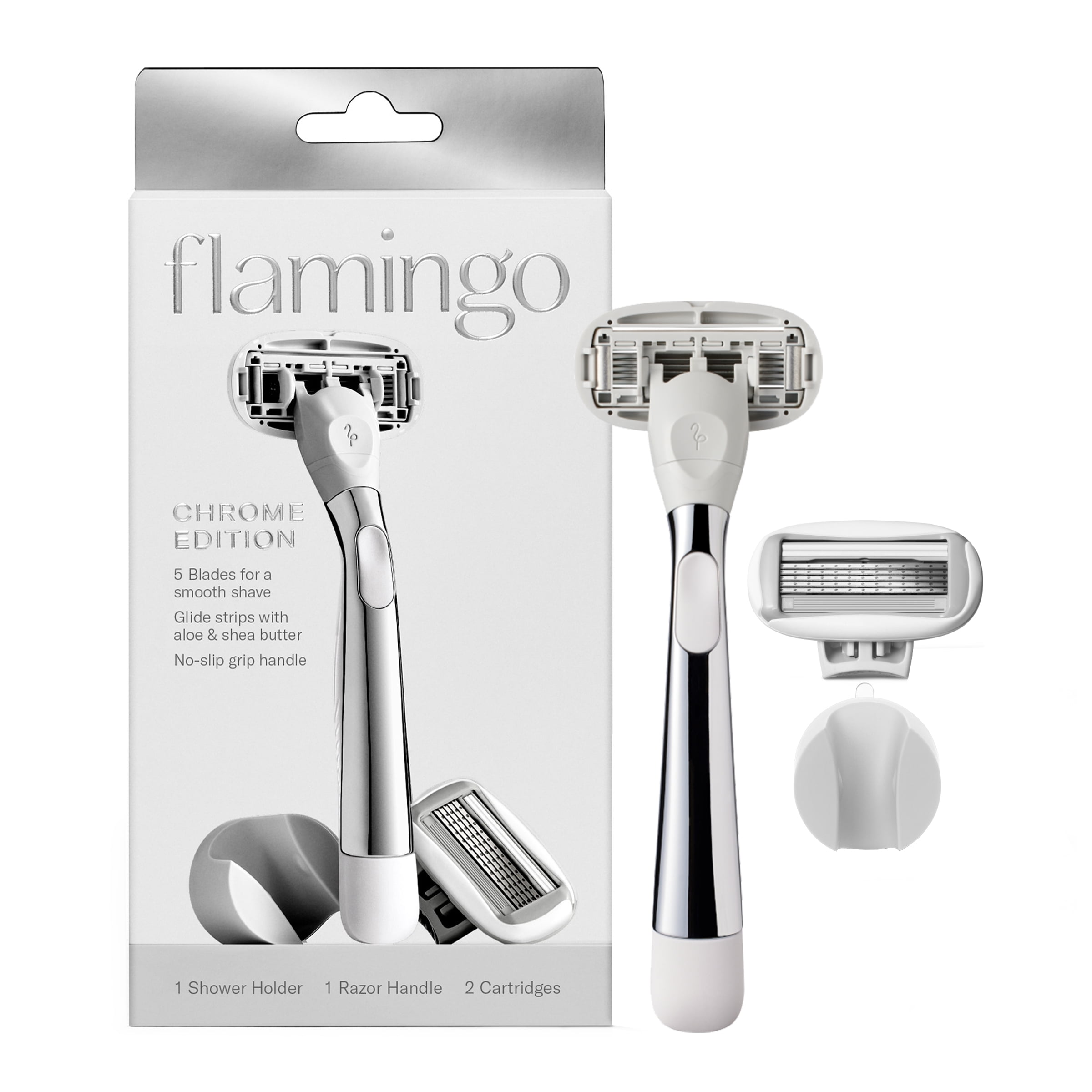 Flamingo Women's Razor Shaving Set with Razor Handle and 5-Blade Razor ...