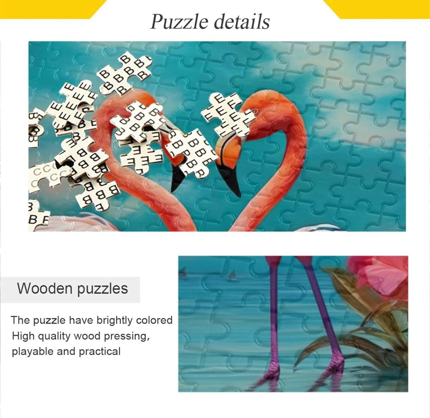 Flamingo Wooden Jigsaw Puzzles, Intellectual Entertainment Educational ...