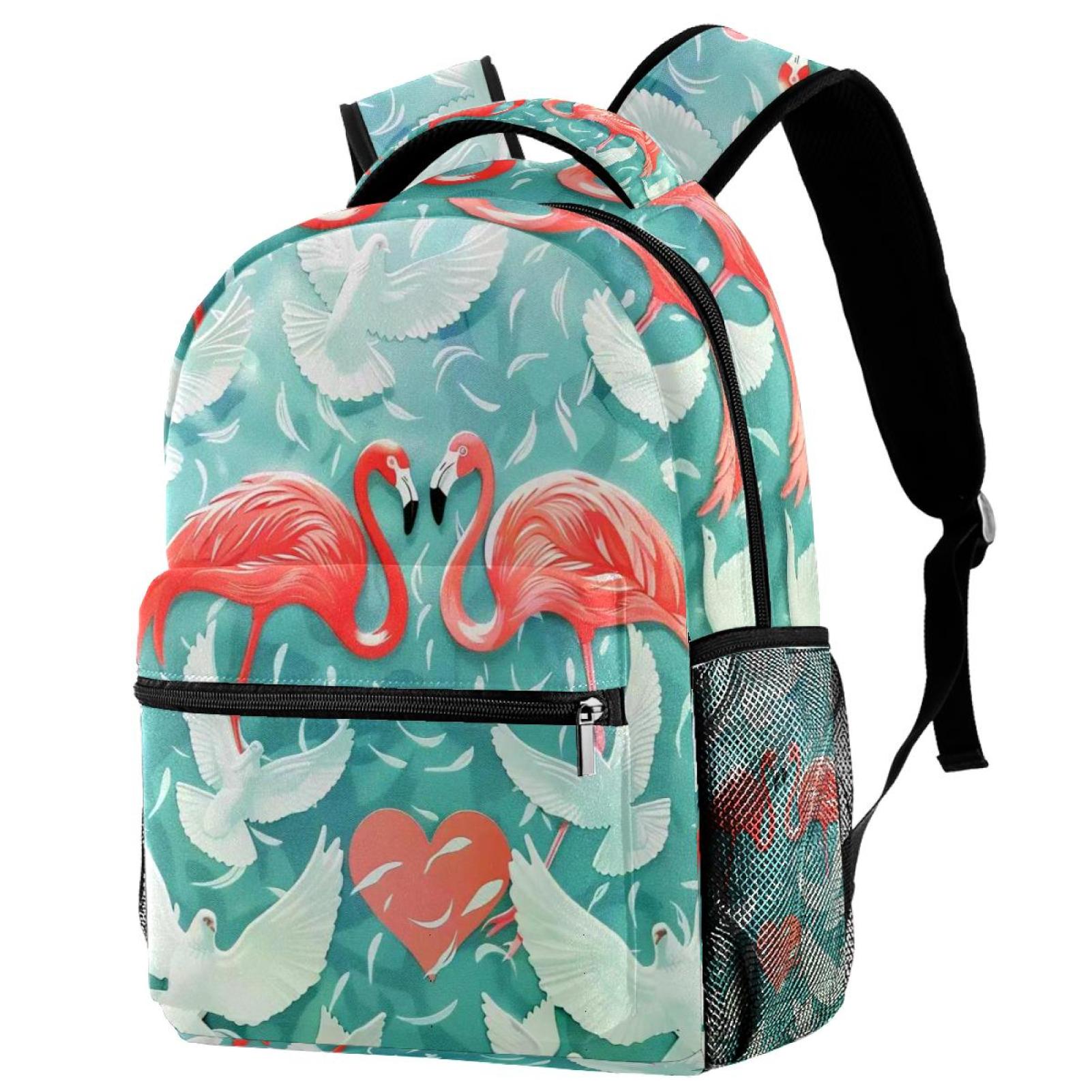 Flamingo and Doves Lightweight Backpacks Roomy Interior, Casual ...